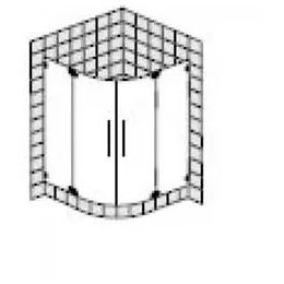 Sprinz Achat R Plus Ma&szlig;anfertigung Viertelkreisduschkabine mit Pendelt&uuml;ren, Radius 520-530mm, Ma&szlig;e bis: 900x900x2000mm, AR25.3CH, Duschkabine: Beschlagteile: Chrom, Glasart: Kristall hell