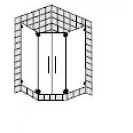 Sprinz Achat R Plus Ma&szlig;anfertigung F&uuml;nfeckduschkabine mit Pendelt&uuml;ren, Ma&szlig;e bis: 1000x1000x2000mm, AR52.0SOSM, Duschkabine: Beschlagteile: Sonderoberfl&auml;che, Glasart: Kristall hell mit SpriClean und