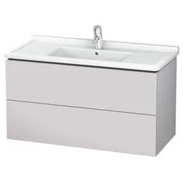Duravit L-Cube Waschtischunterbau wandh&auml;ngend, 2 Schubk&auml;sten, 1020mm, f&uuml;r Starck 3, LC626608787, Farbe: Wei&szlig;er Flieder Seidenmatt Lack