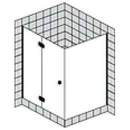 Sprinz Fortuna teilgerahmte Eckdusche T&uuml;r mit festem Seitenteil, Anschlag rechts, 1000x1000x2000mm, FA11R002003301S, Duschkabine: Beschlagteile: Chrom, Glasart: Kristall hell mit SpriClean