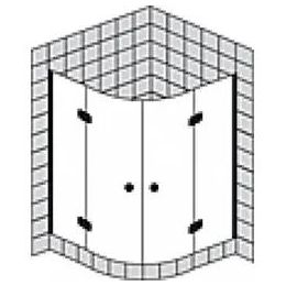 Sprinz Fortuna teilgerahmte Viertelkreisduschkabine mit T&uuml;ren, Radius 500mm, 900x900x2000mm, FA25X902003301SM, Duschkabine: Beschlagteile: Chrom, Glasart: Kristall hell mit SpriClean und SpriMedical