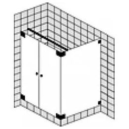 Sprinz Omega Ma&szlig;anfertigung Pendelt&uuml;ren mit Seitenteil, Ma&szlig;e bis: 1000x1000x2000mm, O19.6CH, Duschkabine: Beschlagteile: Chrom, Glasart: Kristall hell mit SpriClean