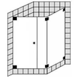 Sprinz Omega Ma&szlig;anfertigung Eckdusche mit Pendelt&uuml;r o. T&uuml;r mit Seitenteil inklusive Seitenwand, Ma&szlig;e bis: 900x900x2000mm, O17.9CH, Duschkabine: Beschlagteile: Chrom, Glasart: Kristall hell mit
