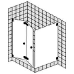 Sprinz Omega Plus Ma&szlig;anfertigung Eckdusche Pendelfaltt&uuml;r mit Seitenteil, Ma&szlig;e bis: 900x900x2000mm, O45.2CH, Duschkabine: Beschlagteile: Chrom, Glasart: Kristall hell mit SpriClean