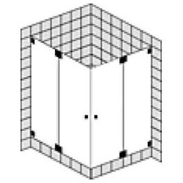 Sprinz Omega Ma&szlig;anfertigung Eckdusche Pendelt&uuml;ren mit Seitenteilen, Ma&szlig;e bis: 1000x1000x2000mm, O10.0CHM, Duschkabine: Beschlagteile: Chrom, Glasart: Kristall hell mit SpriClean und SpriMedical