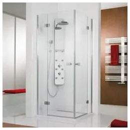 HSK Premium Softcube Eckeinstieg mit 2 Dreht&uuml;ren, 4-teilig, Gr&ouml;&szlig;e: 80 x 80 x 200 cm, 6820014-41-50edelglas, Duschkabine: Chromoptik: ESG klar mit Edelglas