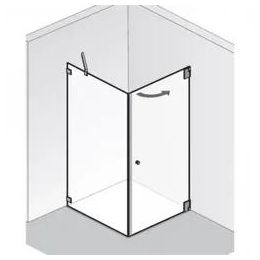 HSK Kienle rahmenlos Dreht&uuml;r mit Seitenwand K.20, bis 1020x2000mm, Anschlag rechts, K.20-R-41-50edelglas, Duschkabine: Chromoptik: ESG klar mit Edelglas