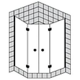 Sprinz Fortuna teilgerahmte F&uuml;nfeckduschkabine mit T&uuml;ren FA54X, 1000x1000x2000mm, FA54X002003301S, Duschkabine: Beschlagteile: Chrom, Glasart: Kristall hell mit SpriClean