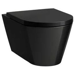 Laufen Kartell Wand-WC, Tiefsp&uuml;ler, sp&uuml;lrandlos, 545x370x355mm, H8203370200001, Farbe: Schwarz gl&auml;nzend