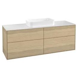 Villeroy & Boch Villeroy & Boch Finion Waschtischunterschrank, 4 Ausz&uuml;ge, mit Beleuchtung, mit Hahnloch, 1600x603x501mm, Glass White Matt, G32100PC, Farbe: Oak Veneer