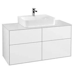 Villeroy & Boch Villeroy & Boch Finion Waschtischunterschrank, 4 Ausz&uuml;ge, mit Beleuchtung, 1200x603x501mm, Glass White Matt, G13100GF, Farbe: Glossy White Lacquer