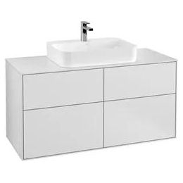 Villeroy & Boch Villeroy & Boch Finion Waschtischunterschrank, 4 Ausz&uuml;ge, mit Beleuchtung, Waschbecken mittig, 1200x603x501mm, Glass White Matt, G38100MT, Farbe: White Matt Lacquer
