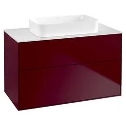 Villeroy & Boch Villeroy & Boch Finion Waschtischunterschrank, 2 Ausz&uuml;ge, Waschbecken mittig, ohne Hahnloch, 1000x603x501mm, Glass White Matt, F64100HB, Farbe: Peony