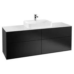 Villeroy & Boch Villeroy & Boch Finion Waschtischunterschrank, 4 Ausz&uuml;ge, Waschbecken mittig, 1600x603x501mm, Glass White Matt, F44100PD, Farbe: Black Matt Lacquer