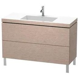 Duravit L-Cube M&ouml;belwaschtisch c-bonded mit Unterbau freistehend, 120x48 cm, 2 Ausz&uuml;ge, ohne &Uuml;berlauf, 1 Hahnloch, LC6939O1111, Farbe: Eiche Kaschmir Echtholzfurnier