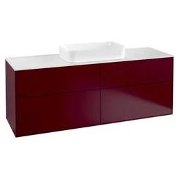 Villeroy & Boch Villeroy & Boch Finion Waschtischunterschrank, 4 Ausz&uuml;ge, mit Beleuchtung, mit Hahnloch, 1600x603x501mm, Glass White Matt, G32100HB, Farbe: Peony