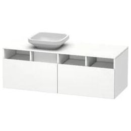 Duravit DuraStyle Waschtischunterschrank wandh&auml;ngend 6785, 2 Ausz&uuml;ge, 1 Ausschnitt links, 1400mm, DS6785L2218, Farbe: Wei&szlig; Hochglanz Dekor / Wei&szlig; Matt Dekor