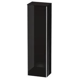 Duravit XSquare Hochschrank, 1 T&uuml;r Anschlag links, 4 Glasfachb&ouml;den, 500x1776x356mm, XS1313L4040, Farbe: Schwarz Hochglanz Lack