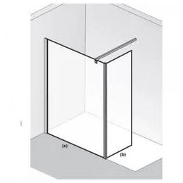 HSK Atelier Walk In Frontelement mit Seitenteil, Gr&ouml;&szlig;e: 100(c) x 30(b) x 200,0 cm, 1710100-41-120, Duschkabine: Chromoptik: Echtglas TwinSeal