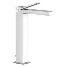 Gessi Rettangolo K Waschtisch Einhebelmischer hohe Version 248 mm, mit Ablaufgarnitur, Ausladung 128 mm, 53005299, Farbe: Schwarz XL