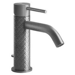 Gessi316 Intreccio Waschtisch-Einhebelmischer, mit Ablaufgarnitur 1 1/4, Ausladung 122 mm, 54101707, Farbe: Metall Schwarz geb&uuml;rstet PVD