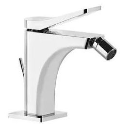 Gessi Rilievo, Bidet-Einhebelmischer S-Version (D32 mm), mit Ablaufgarnitur 1 1/4, Ausladung 114 mm, 59007279, Farbe: Wei&szlig; CN