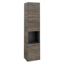 Villeroy & Boch Villeroy & Boch Subway 3.0 Hochschrank, 1 offenes Fach und 2 T&uuml;ren Anschlag links, 400x1710x362mm, C58801RK, Farbe: Front/Korpus: Stone Oak, Griff: Volcano Black