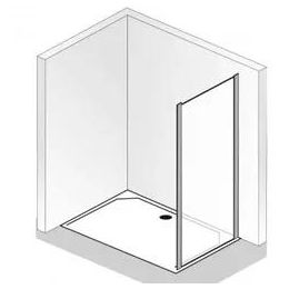HSK Favorit Seitenwand f&uuml;r Schiebet&uuml;r, Gr&ouml;&szlig;e: 80 x 185 cm, Anschlag: rechts, 136080-R-41-50, Duschkabine: Chromoptik: ESG klar