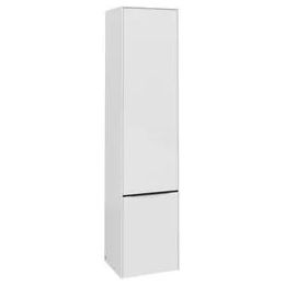 Villeroy & Boch Villeroy & Boch Subway 3.0 Hochschrank, 2 T&uuml;ren Anschlag rechts, 400x1710x362mm, C58701VE, Farbe: Front/Korpus: Brilliant White, Griff: Volcano Black