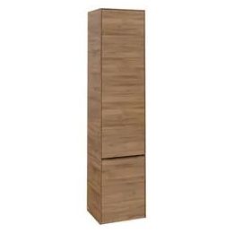 Villeroy & Boch Villeroy & Boch Subway 3.0 Hochschrank, 2 T&uuml;ren Anschlag links, 400x1710x362mm, C58601RH, Farbe: Front/Korpus: Kansas Oak, Griff: Volcano Black