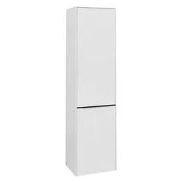 Villeroy & Boch Villeroy & Boch Subway 3.0 Hochschrank, 1 T&uuml;r Anschlag rechts und 1 W&auml;scheklappe, 400x1710x362mm, C59301VE, Farbe: Front/Korpus: Brilliant White, Griff: Volcano Black