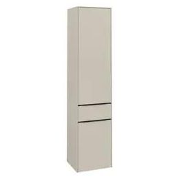 Villeroy & Boch Villeroy & Boch Subway 3.0 Hochschrank, 1 Auszug und 2 T&uuml;ren Anschlag links, 400x1710x362mm, C59001VN, Farbe: Front/Korpus: Cashmere Grey, Griff: Volcano Black