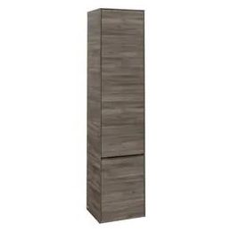 Villeroy & Boch Villeroy & Boch Subway 3.0 Hochschrank, 2 T&uuml;ren Anschlag rechts, 400x1710x362mm, C58701RK, Farbe: Front/Korpus: Stone Oak, Griff: Volcano Black