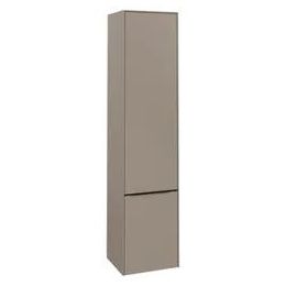Villeroy & Boch Villeroy & Boch Subway 3.0 Hochschrank, 2 T&uuml;ren Anschlag rechts, 400x1710x362mm, C58701VM, Farbe: Front/Korpus: Taupe, Griff: Volcano Black