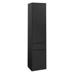 Villeroy & Boch Villeroy & Boch Subway 3.0 Hochschrank, 1 Auszug und 2 T&uuml;ren Anschlag links, 400x1710x362mm, C59001VL, Farbe: Front/Korpus: Volcano Black, Griff: Volcano Black