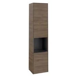 Villeroy & Boch Villeroy & Boch Subway 3.0 Hochschrank, 1 offenes Fach und 2 T&uuml;ren Anschlag rechts, 400x1710x362mm, C58901VH, Farbe: Front/Korpus: Arizona Oak, Griff: Volcano Black