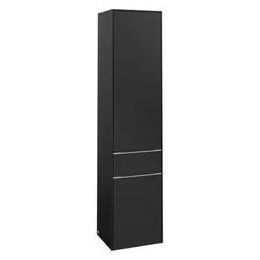 Villeroy & Boch Villeroy & Boch Subway 3.0 Hochschrank, 1 Auszug und 2 T&uuml;ren Anschlag links, 400x1710x362mm, C59000VL, Farbe: Front/Korpus: Volcano Black, Griff: Aluminium gl&auml;nzend