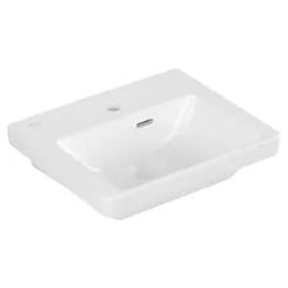 Villeroy & Boch Villeroy & Boch Subway 3.0 Handwaschbecken, 1 Hahnloch, mit &Uuml;berlauf, ungeschliffen, 450x370mm, 4370FKRW, Farbe: Stone White CeramicPlus