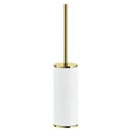 Gessi Inciso Stand-WC-B&uuml;rstengarnitur, Beh&auml;lter wei&szlig; matt, 58543246, Farbe: Gold PVD