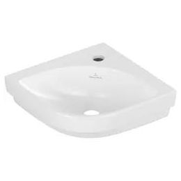 Villeroy & Boch Villeroy & Boch Subway 3.0 Eck-Handwaschbecken, 1 Hahnloch, ohne &Uuml;berlauf, ungeschliffen, 320x320mm, 437146RW, Farbe: Stone White CeramicPlus