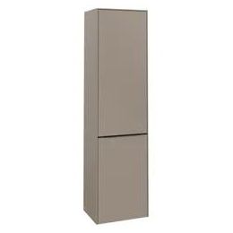 Villeroy & Boch Villeroy & Boch Subway 3.0 Hochschrank, 1 T&uuml;r Anschlag rechts und 1 W&auml;scheklappe, 400x1710x362mm, C59301VM, Farbe: Front/Korpus: Taupe, Griff: Volcano Black