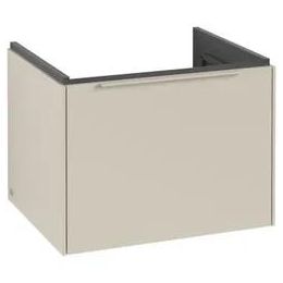 Villeroy & Boch Villeroy & Boch Subway 3.0 Waschbeckenunterschrank, LED-Beleuchtung, 1 Auszug, 572x429x478mm, C577L2VN, Farbe: Front/Korpus: Cashmere Grey, Griff: Cashmere Grey