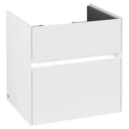 Villeroy & Boch Villeroy & Boch Collaro Waschbeckenunterschrank, 2 Ausz&uuml;ge, Waschbecken mittig, mit Beleuchtung, 554x546x444mm, C008B0MS, Farbe: Front/Korpus: White Matt, Griff: White Matt