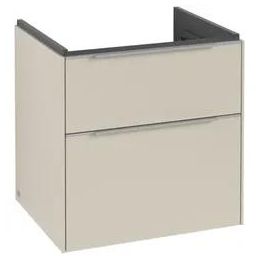 Villeroy & Boch Villeroy & Boch Subway 3.0 Waschbeckenunterschrank, LED-Beleuchtung, 2 Ausz&uuml;ge, 572x576x478mm, C578L0VN, Farbe: Front/Korpus: Cashmere Grey, Griff: Aluminium gl&auml;nzend