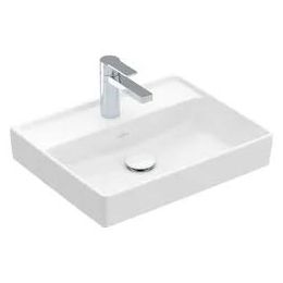 Villeroy & Boch Villeroy & Boch Collaro Handwaschbecken, 1 Hahnloch, ohne &Uuml;berlauf, ungeschliffen, 500x400mm, 433451R1, Farbe: Wei&szlig; CeramicPlus