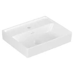 Villeroy & Boch Villeroy & Boch Collaro Handwaschbecken, 1 Hahnloch, ohne &Uuml;berlauf, ungeschliffen, 450x370mm, 433446RW, Farbe: Stone White CeramicPlus