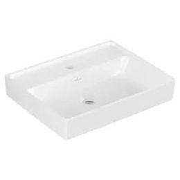Villeroy & Boch Villeroy & Boch Collaro Handwaschbecken, 1 Hahnloch, ohne &Uuml;berlauf, ungeschliffen, 500x400mm, 433451RW, Farbe: Stone White CeramicPlus