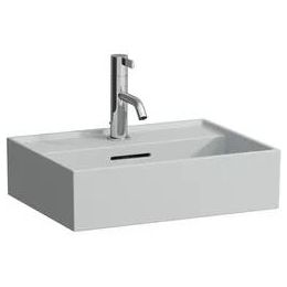 Laufen Kartell Handwaschbecken, unterbauf&auml;hig, 3 Hahnl&ouml;cher, mit &Uuml;berlauf, 450x340mm, H8153307591081, Farbe: Grau matt