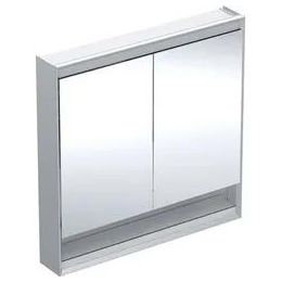 Geberit ONE Spiegelschrank mit ComfortLight, 2 T&uuml;ren, Aufputzmontage, mit Nische, 90x90x15cm, 505.833.00.1, Farbe: Aluminium eloxiert