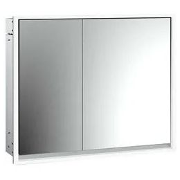 Emco loft Lichtspiegelschrank, 800mm, 2 T&uuml;ren, Unterputzmodell, aluminium/wei&szlig;, 979806109, Ausf&uuml;hrung: breite T&uuml;r rechts
